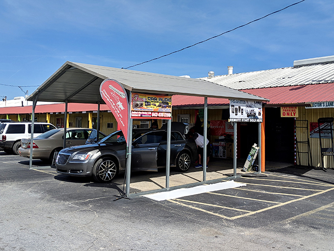 Not just a shopping destination but a community hub. The covered outdoor stalls create the perfect setting for weekend warriors to display their wares.
