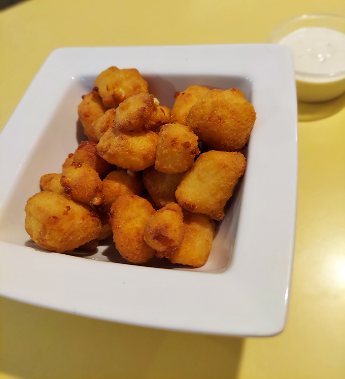 Golden nuggets of joy! These cheese curds aren't just fried&mdash;they're transformed into bite-sized pockets of molten Wisconsin treasure. 