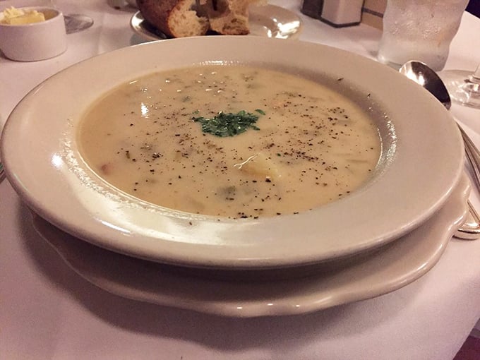 Clam chowder so creamy and rich it could solve diplomatic crises. One spoonful and suddenly world peace seems possible.