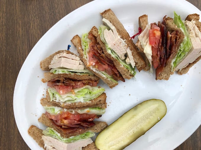 The club sandwich&mdash;architecture you can eat! Perfectly stacked layers that would make Frank Lloyd Wright proud.