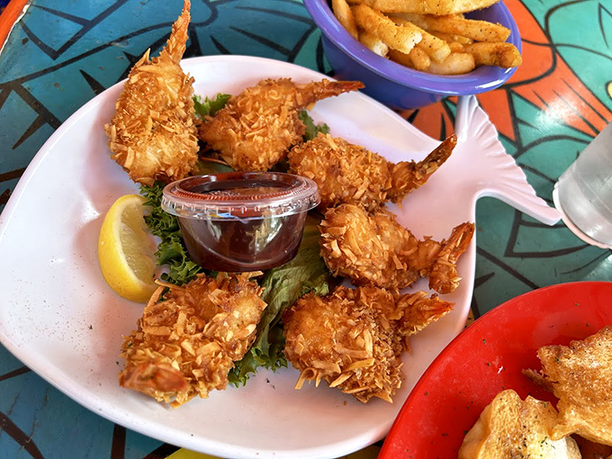 Coconut shrimp that would make even the most dedicated food snob swoon. Crispy, sweet, tropical perfection served with a side of Florida sunshine.