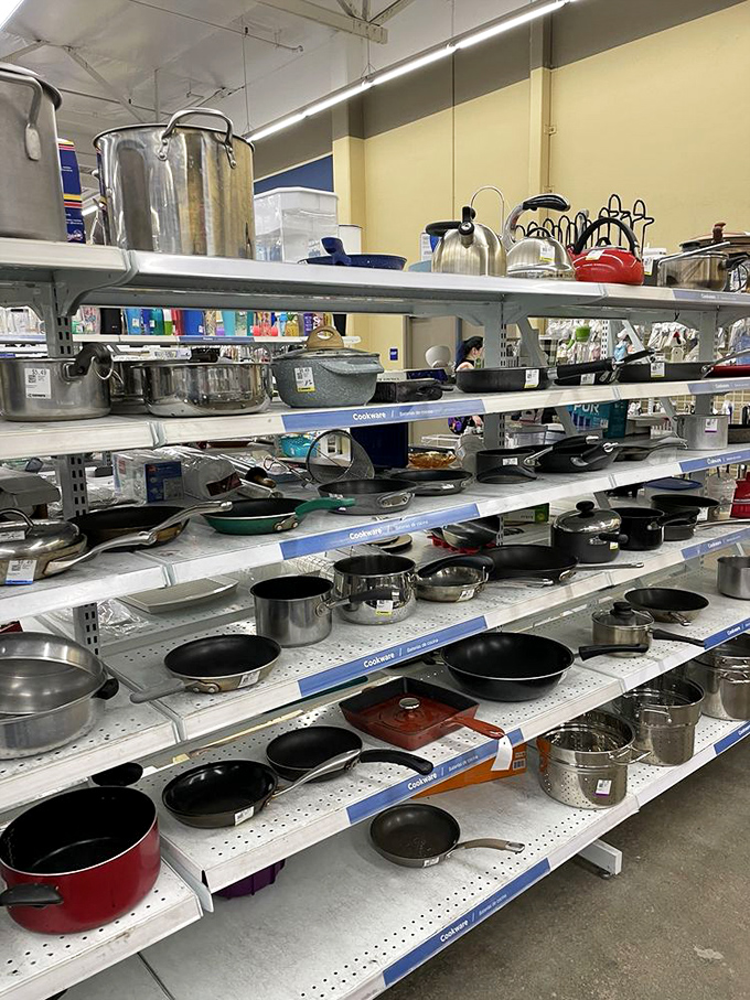 Pots and pans that once created family dinners now seek new kitchens to call home.