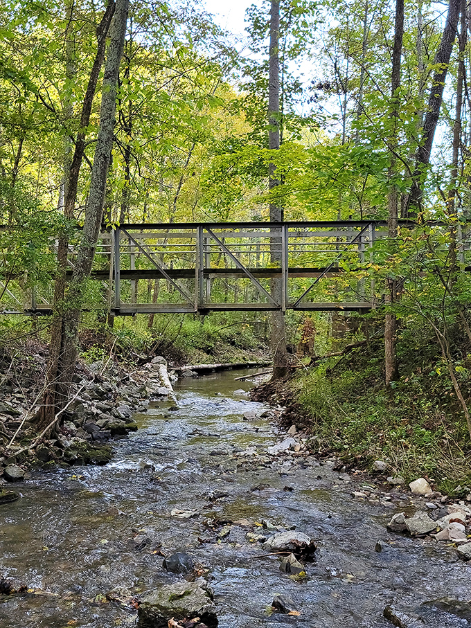 This babbling brook and rustic footbridge could convince even the most dedicated city-dweller that maybe, just maybe, Thoreau was onto something. 