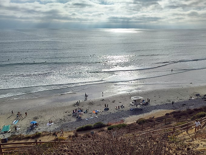 Not exactly Coney Island crowds here&mdash;just a handful of beach connoisseurs who've earned their slice of paradise after conquering that trail.