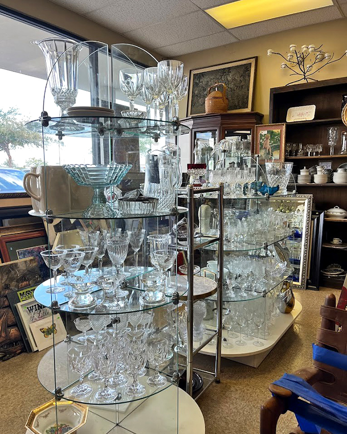 A crystal collector's dream come true. These sparkling treasures are just waiting to class up your next dinner party.