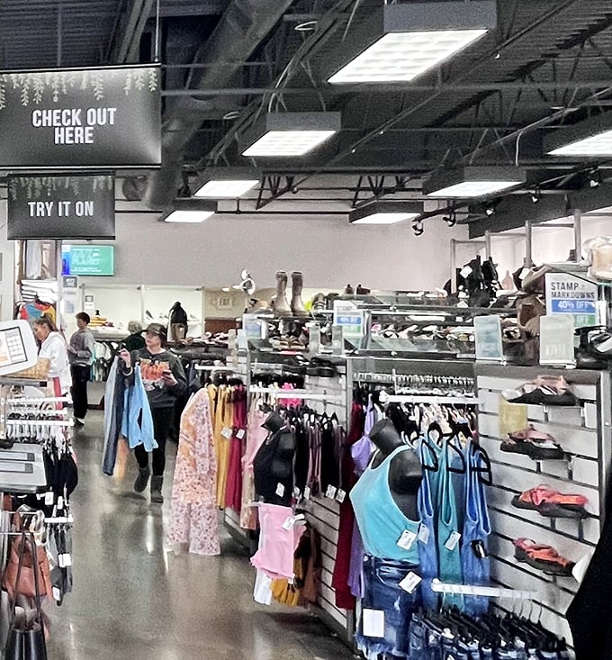 Where shopping meets strategy—customers navigate racks with the focus of treasure hunters on a mission.