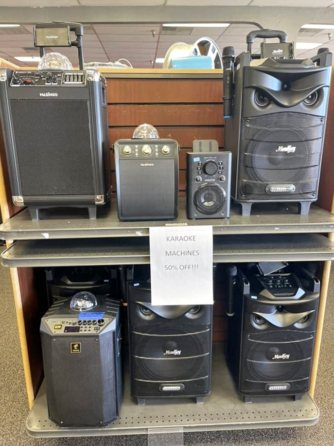 Karaoke machines at 50% off&mdash;because your neighbors haven't suffered enough during your shower performances.
