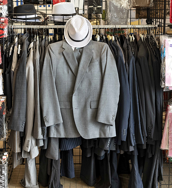 Clothing racks stretch toward the horizon like a textile rainbow, each hanger potentially holding your next favorite outfit.