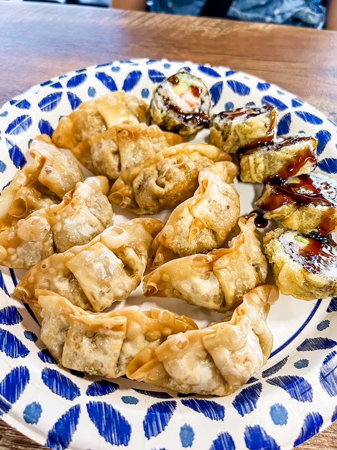 These delicate dumplings arrive like little purses filled with savory treasures waiting to be discovered.