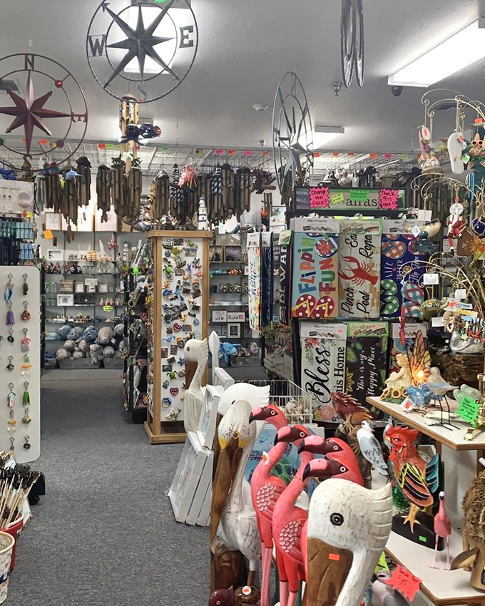 Florida kitsch reaches its magnificent peak with colorful flamingos, pelicans, and coastal décor that screams "I'm on vacation!" even if you live ten minutes away.