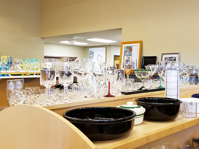 Crystal and cookware galore! One person's downsized kitchen becomes another's culinary upgrade. That perfect wine glass is waiting for your next dinner party.