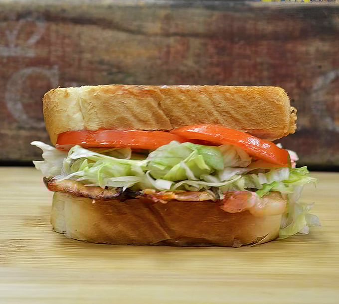 The humble BLT reimagined&mdash;crisp lettuce, juicy tomato, and bacon that's achieved that perfect balance between crisp and chewy.