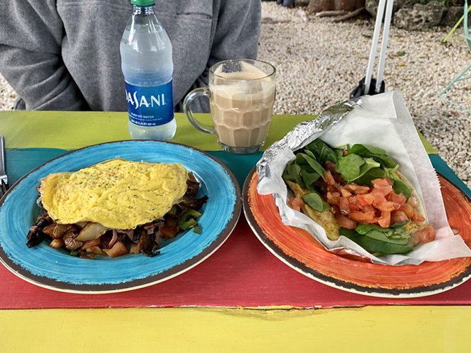 This omelet doesn't just sit on the plate&mdash;it lounges there confidently, knowing it's about to become the highlight of someone's vacation day.