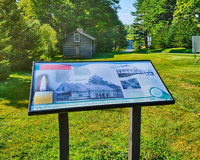History meets nature at Cherry Springs. This interpretive sign reveals the park's fascinating past while the forest whispers its secrets.