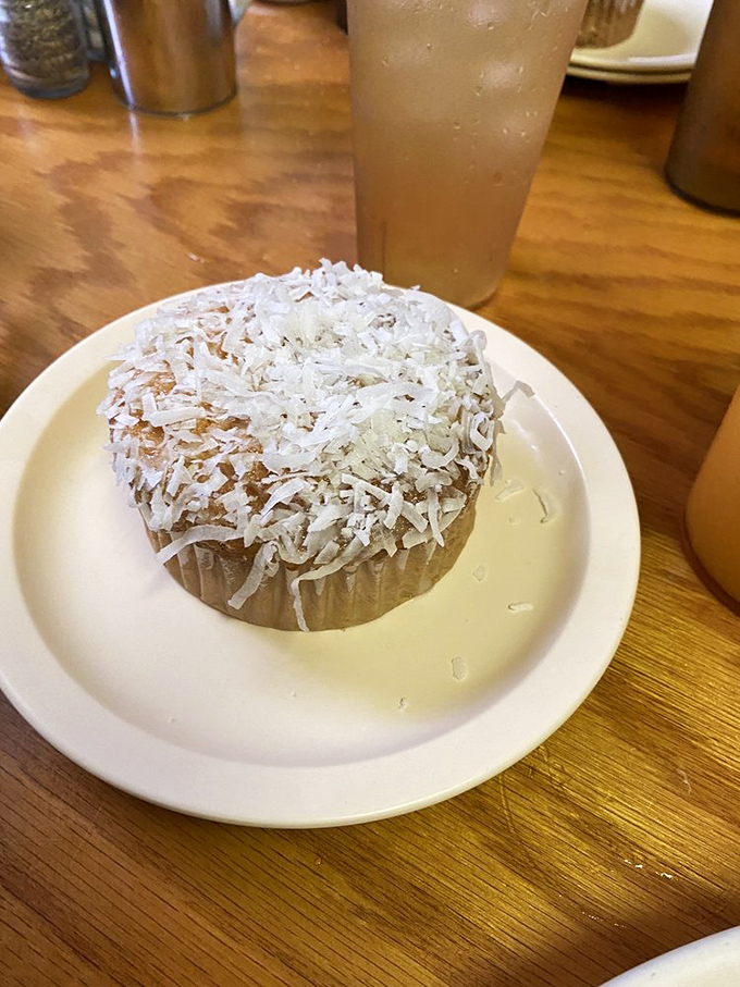 This coconut-crowned Key lime muffin captures the essence of Florida Keys sunshine in every bite.