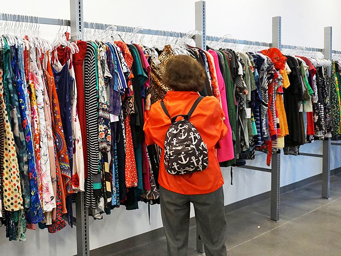 Racks of possibilities where your next favorite outfit plays hide-and-seek among the hangers.