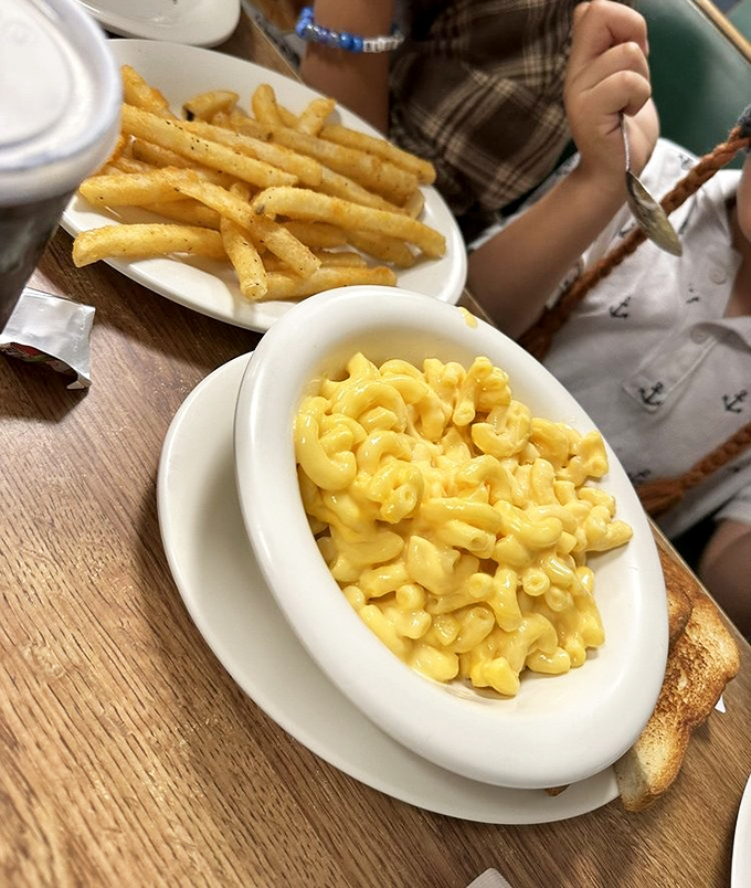 Mac and cheese that achieves that perfect golden hue &ndash; the kind that makes you wonder why anyone bothers with fancy pasta dishes.