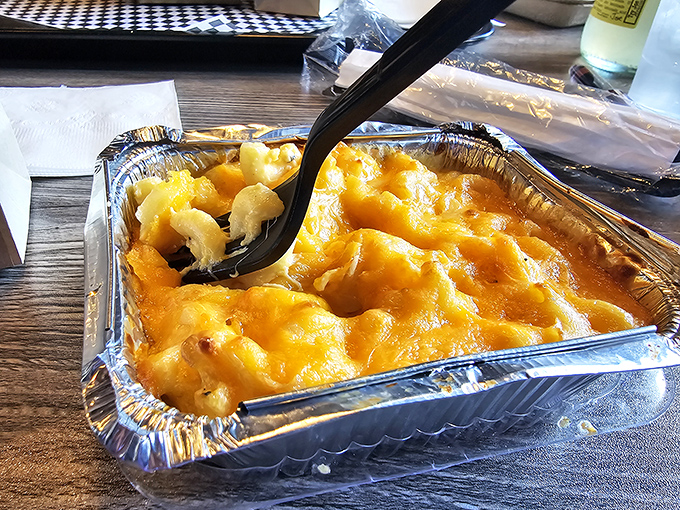 Mac and cheese that's achieved the perfect cheese-pull-to-creaminess ratio. This isn't your childhood comfort food&mdash;it's the grown-up version that still makes you giggle.