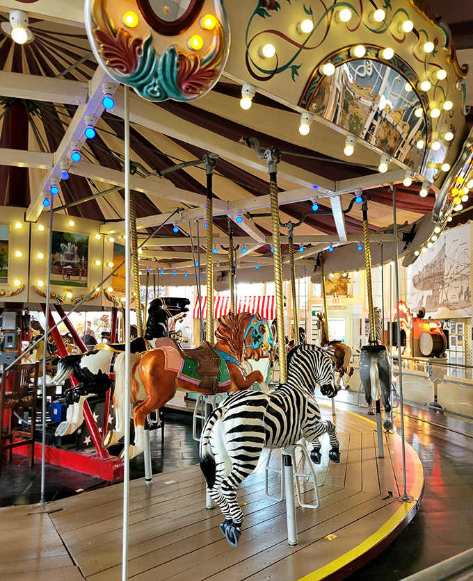 Step right up for a spin on history! This working carousel lets visitors experience the joy that's delighted generations.