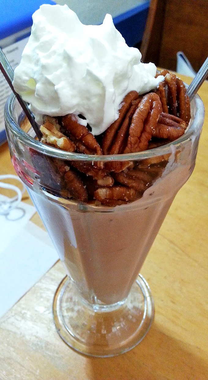 This isn't just a milkshake&mdash;it's a pecan-topped masterpiece that requires both a straw and a moment of silent appreciation.