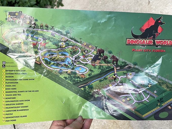 The treasure map to prehistoric adventure! This colorful guide reveals all the spots where you can come face-to-face with Earth's former landlords.