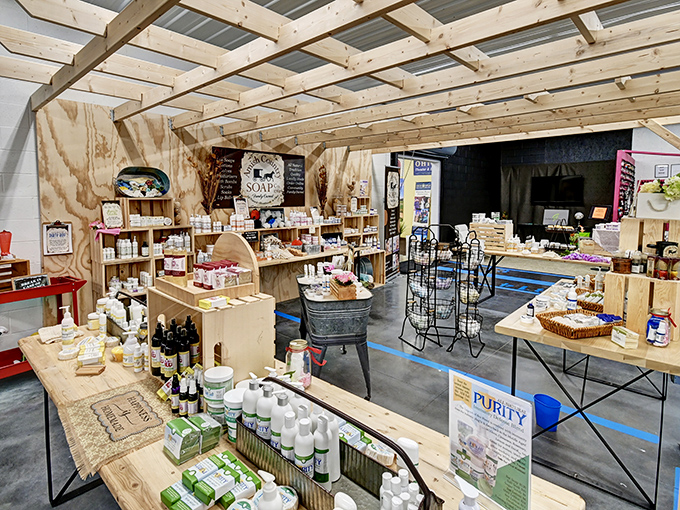 Handcrafted soaps and natural remedies fill this rustic stall, where old-world wellness traditions meet modern self-care in aromatic harmony.