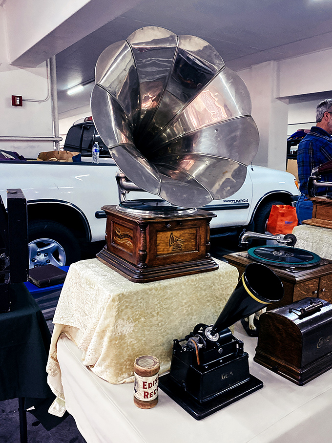 The original surround sound system! This magnificent gramophone isn't just an antique&mdash;it's an invitation to hear music the way your grandparents did.