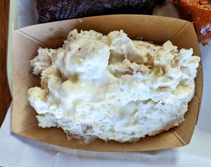 Potato salad so creamy it should have its own Instagram account. The perfect cool counterpoint to hot BBQ, like finding shade on a scorching Florida afternoon.