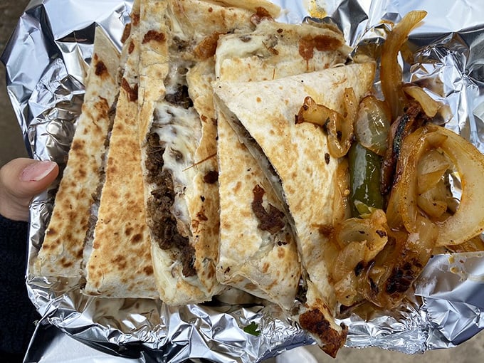 Golden quesadilla magic, where cheese meets heat and creates something that transcends ordinary lunch break expectations completely.