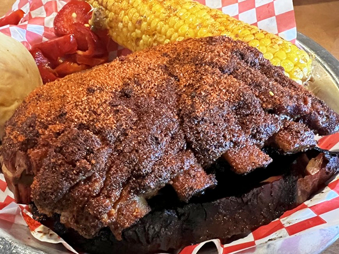 That perfect bark tells a story - twelve hours of smoke, spice, and someone who really cares.