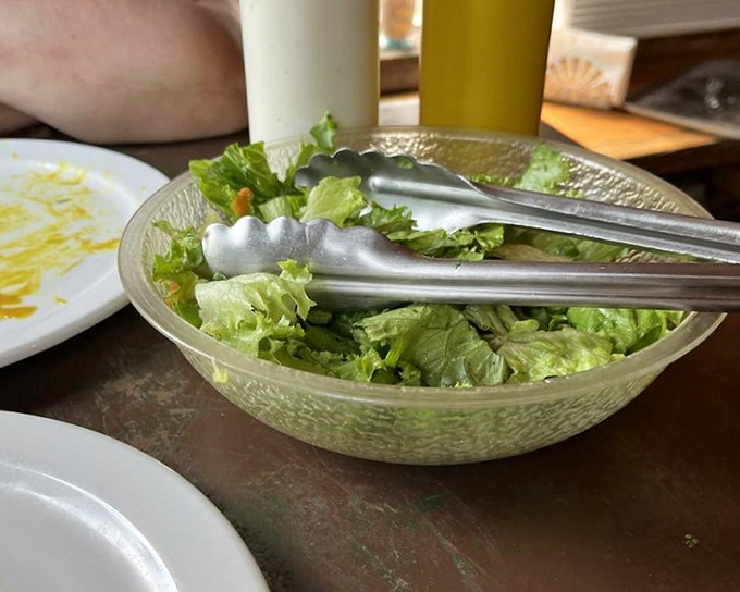 The obligatory salad course&mdash;a crisp, refreshing prelude to the meat marathon ahead. Even cowboys need their greens.