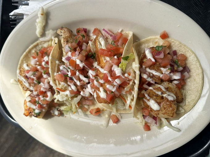 Seafood tacos done right&mdash;where the fish is the star and everything else plays supporting roles. The standing ovation happens with every bite.