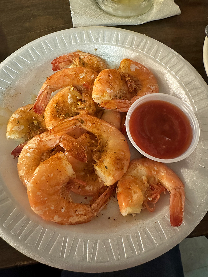 Spiced shrimp that look like they jumped from the bay to your plate, pausing only briefly to don their Old Bay evening wear.