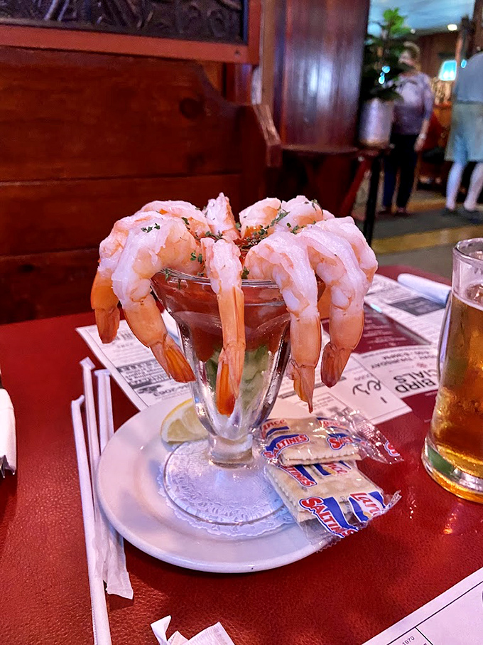 Shrimp cocktail: the little black dress of appetizers. These plump beauties perched on a martini glass are ready for their close-up &ndash; and your taste buds.