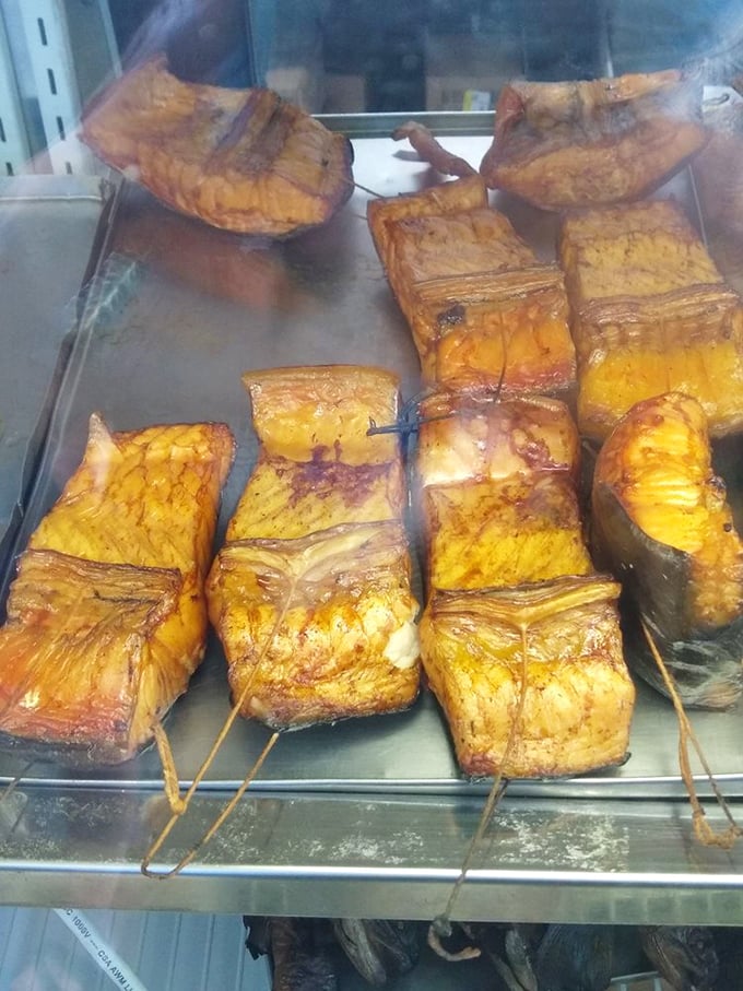Golden treasures from the smokehouse, each piece a masterclass in the ancient art of smoking fish.