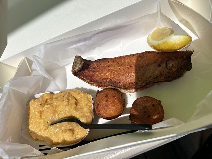 Smoked mullet that's been kissed by wood fire until it reaches that perfect balance of smoky and succulent.