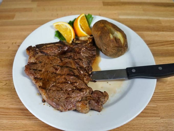 Steak that needs no introduction, just a sharp knife and your undivided attention. The orange garnish isn't just pretty &ndash; it's a flavor wake-up call.