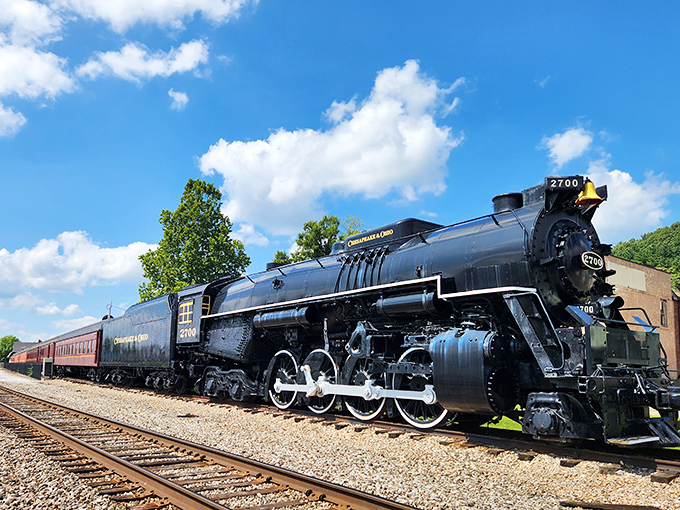 The mighty Chesapeake & Ohio 2700 locomotive stands as a testament to American industrial power.