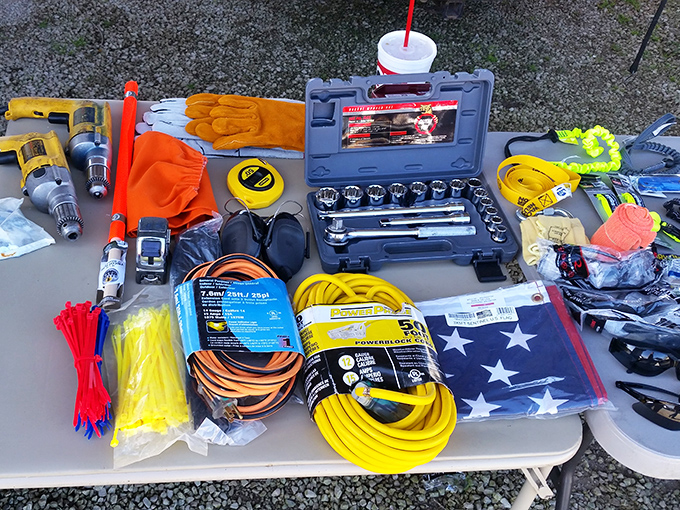 The tool table: where DIY dreams and "I can fix that" promises are born. Your spouse's skeptical look sold separately.