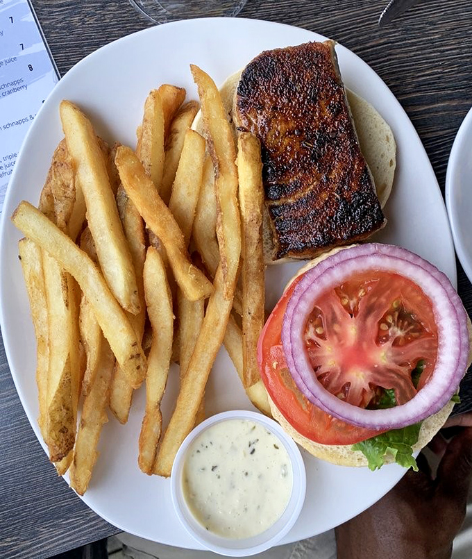 The blackened tuna sandwich – where the fish is actually the star, not just something hiding under a pile of toppings and excuses.