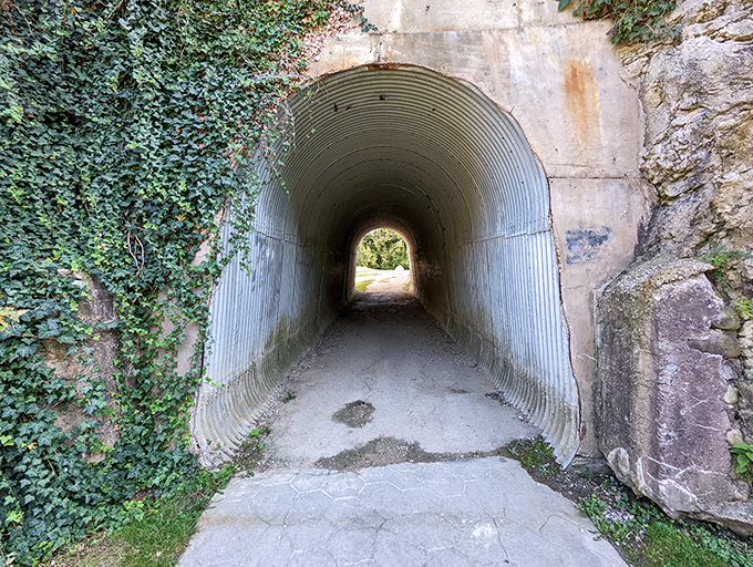 Nature reclaims this tunnel with determined ivy, creating what looks like a portal to another world&mdash;or at least to a really great hiking trail.