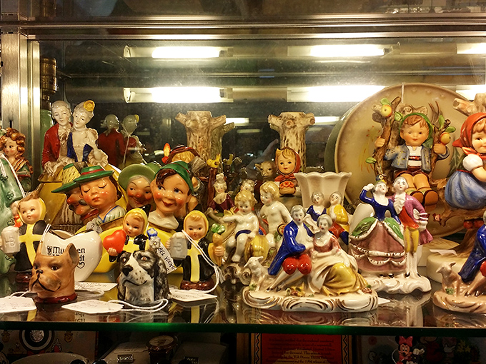 Porcelain faces frozen in permanent smiles, these figurines have outlived their original owners and await adoption into new collections.