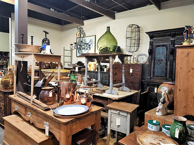 Wooden tables that have witnessed decades of family dinners stand alongside copper vessels that gleam with stories of meals past.