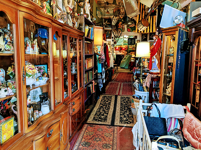 Navigate this narrow passage of curated curiosities and you'll understand why people call this place a museum where you can eat.