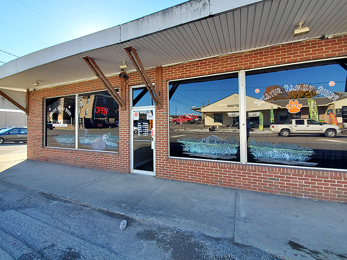Angie's Family Diner's brick exterior houses kitchen wizardry that transforms simple ingredients into pure joy.