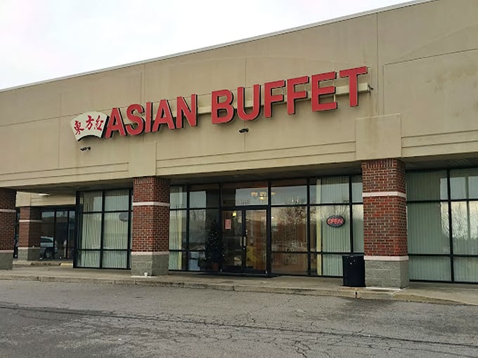 Asian Buffet's simple storefront is like that quiet friend who turns out to have the most interesting stories.
