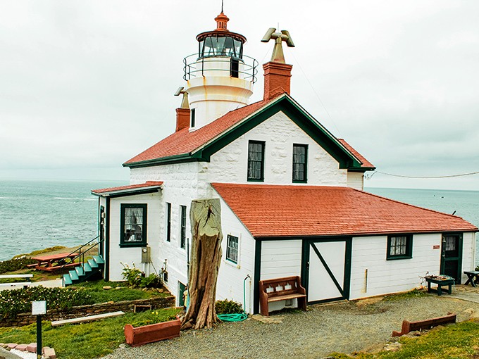 Battery Point Lighthouse looks like it should be on a vintage postcard saying "Wish you were here!" And you really do.