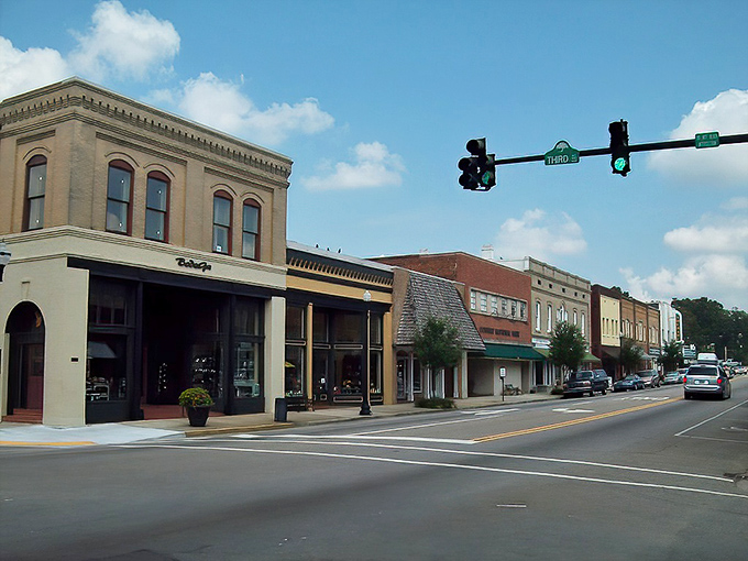 White courthouse columns stand as proud sentinels over a community that still values tradition and neighborly kindness. 