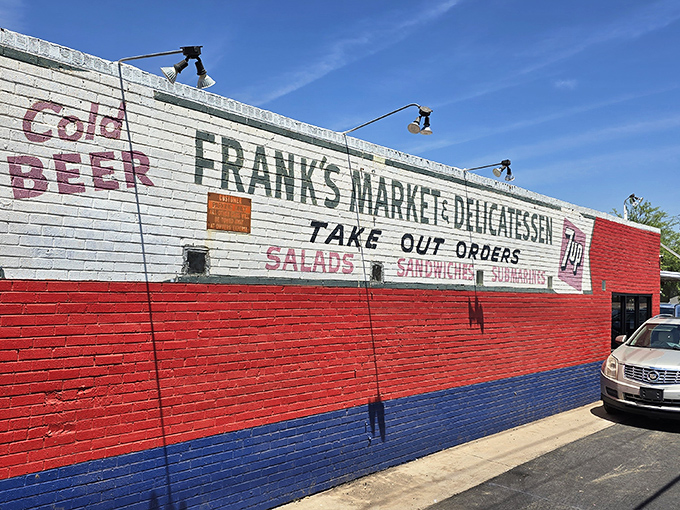 Frank's Deli's patriotic exterior has been a Phoenix landmark longer than most diets have lasted. Those colors say "America," but the sandwiches speak Italian.