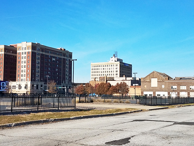 Gary's skyline shows the bones of a once-mighty industrial giant, still standing with quiet dignity.